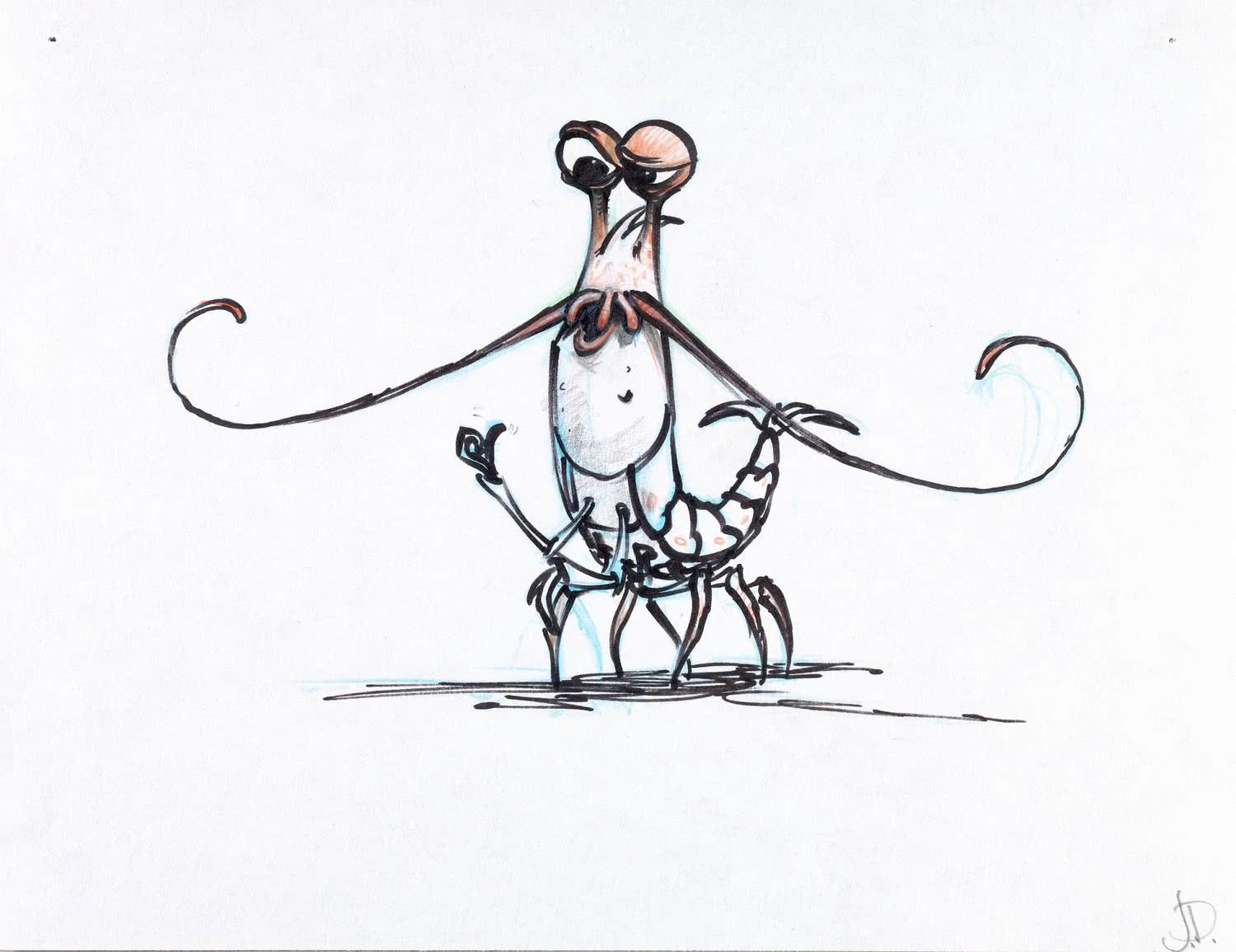 Jason Deamer, Jacques (Buscando a Nemo, 2003), rotulador y lápiz ...