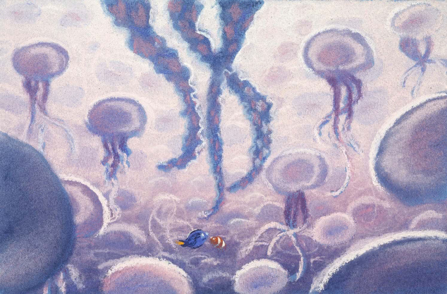 Ralph Eggleston, Dibujo de secuencia medusas (Buscando a Nemo, 2003 ...