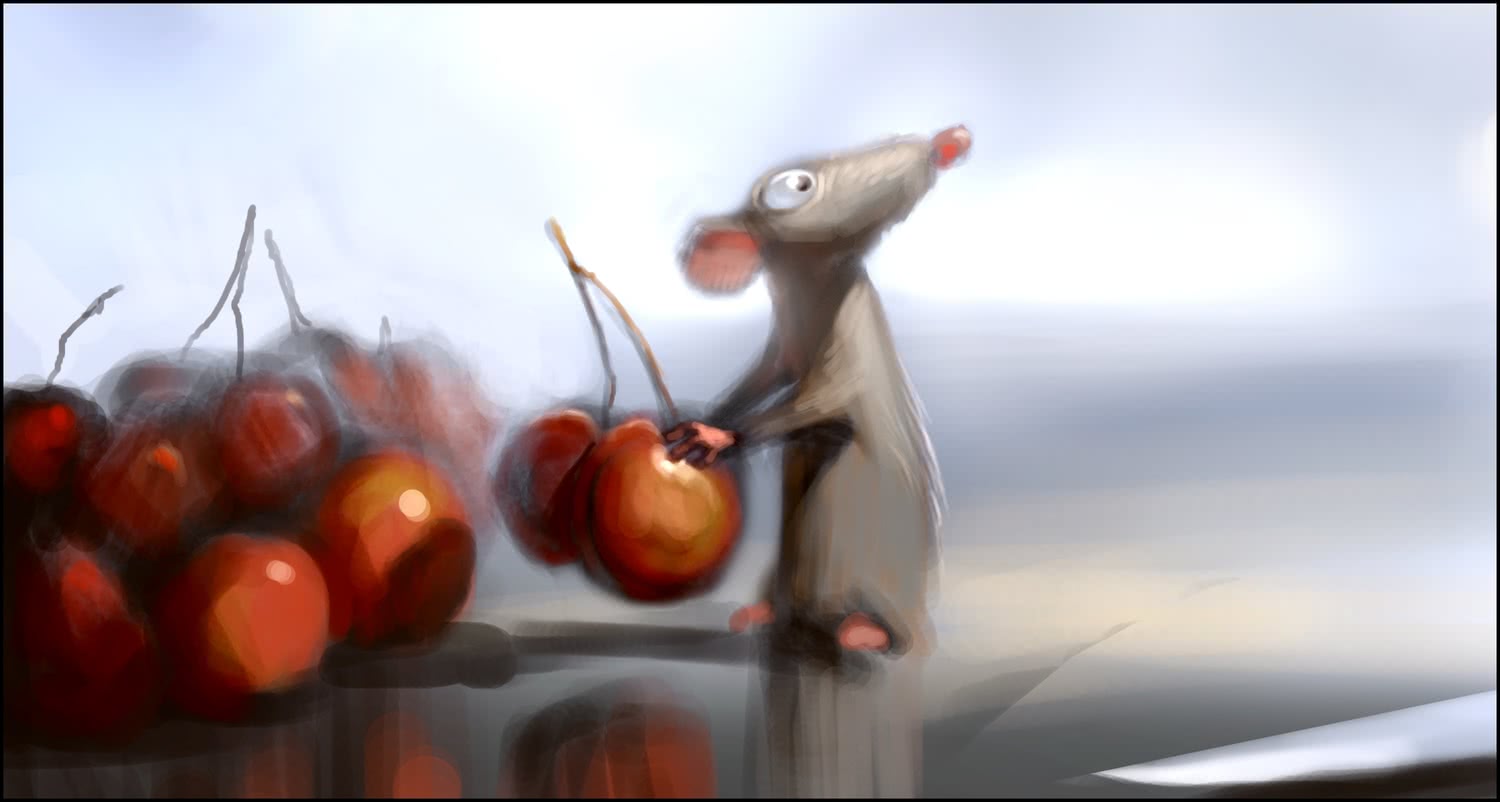 Robert Kondo, Remy en la cocina (Ratatouille, 2007), ilustración ...