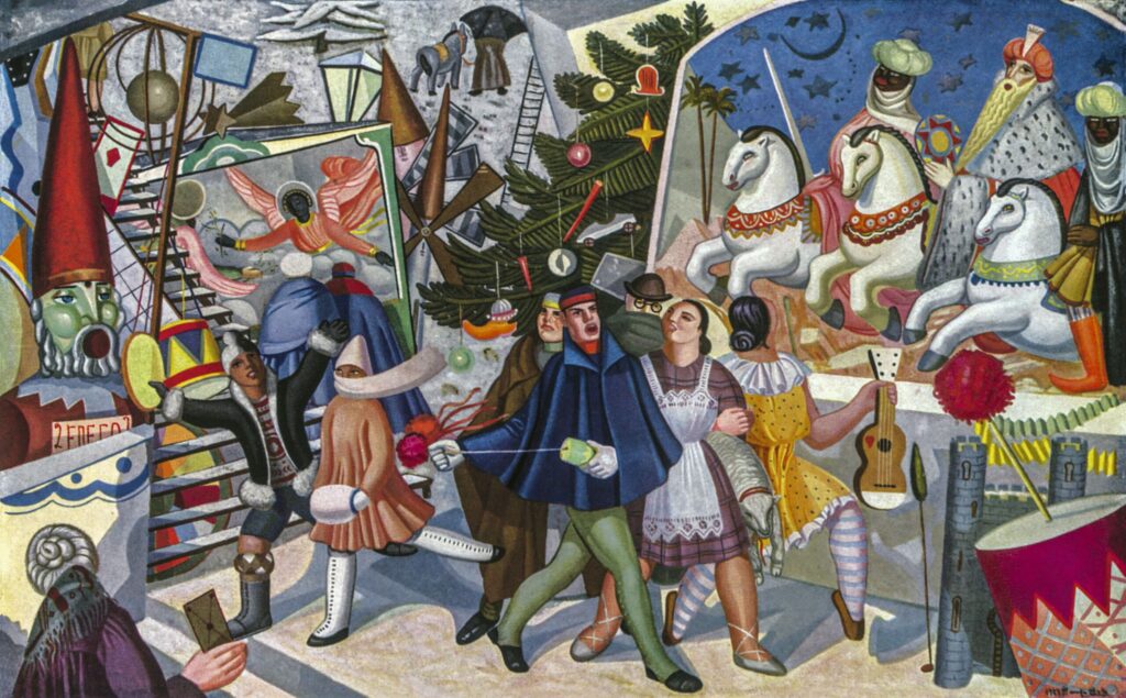 Maruja Mallo, Pascua (1927). Óleo sobre lienzo, 63,3 × 101,5 cm ...